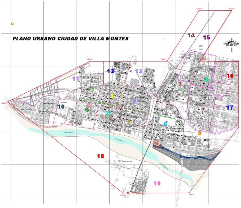 Plano de Villa Montes Con Distritos | PDF