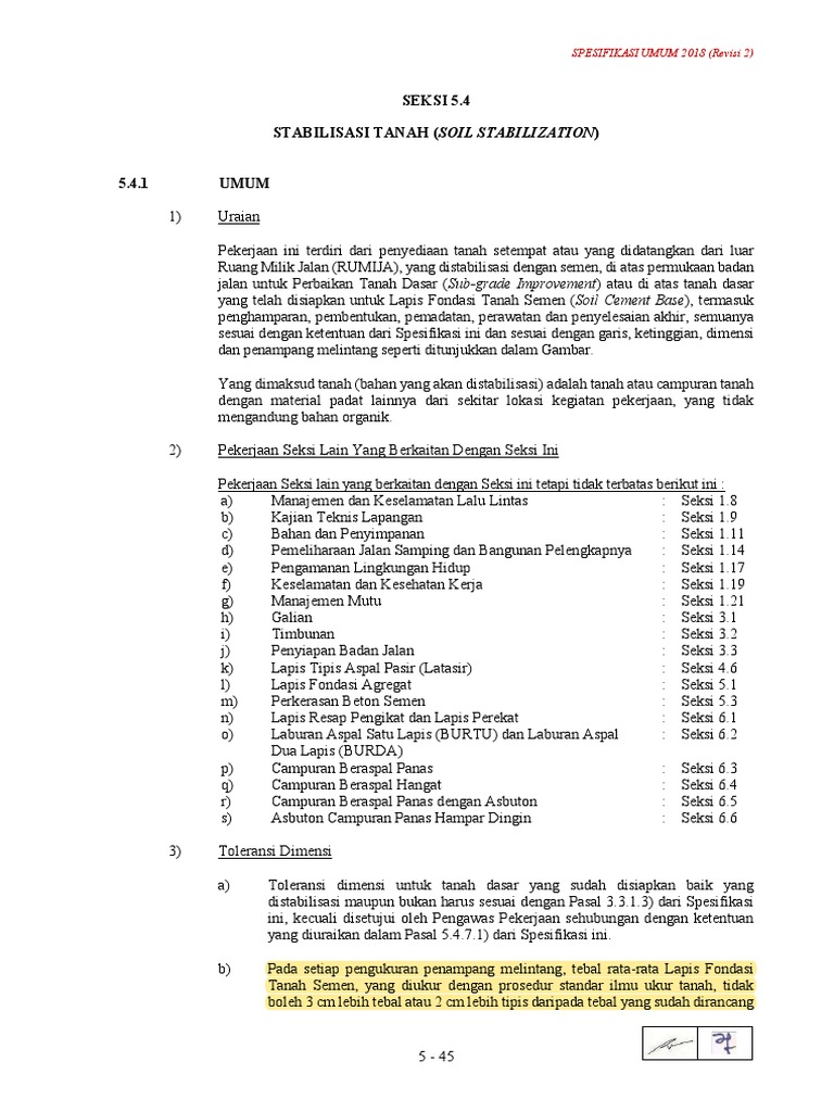 Spesifikasi Cement Soil Based (CSB) | PDF