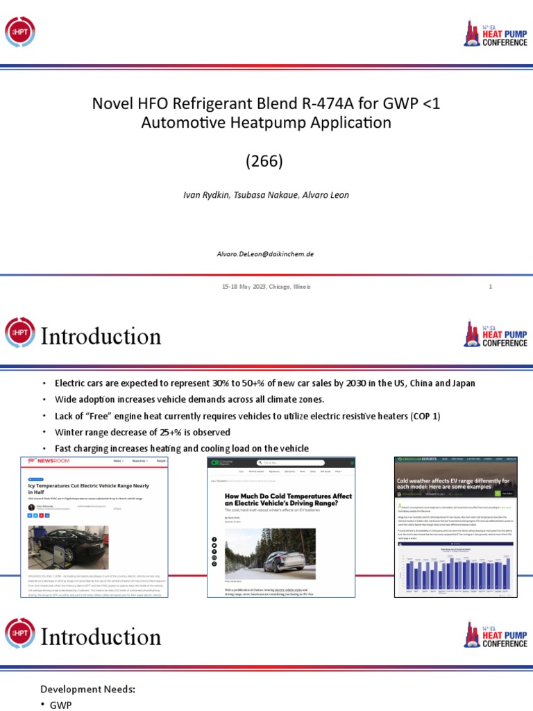 Novel HFO Refrigerant Blend R474A For Automotive Heatpump Application 266 | PDF | Heat Pump ...