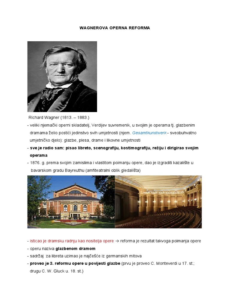 Wagnerova Operna Reforma | PDF
