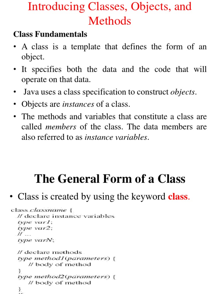 Introducing Classes, Objects, and Methods | Download Free PDF | Programming | Constructor ...