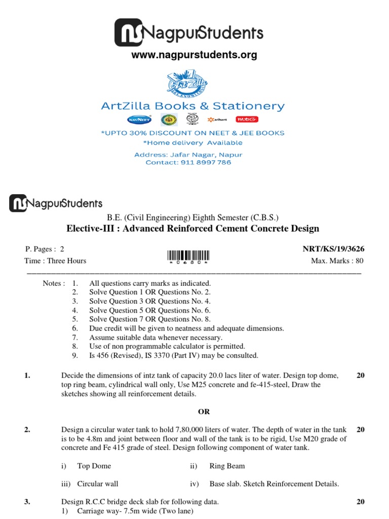 (NagpurStudents - Org) Elective III Advanced Reinforced Cement Concrete Design | PDF | Concrete ...