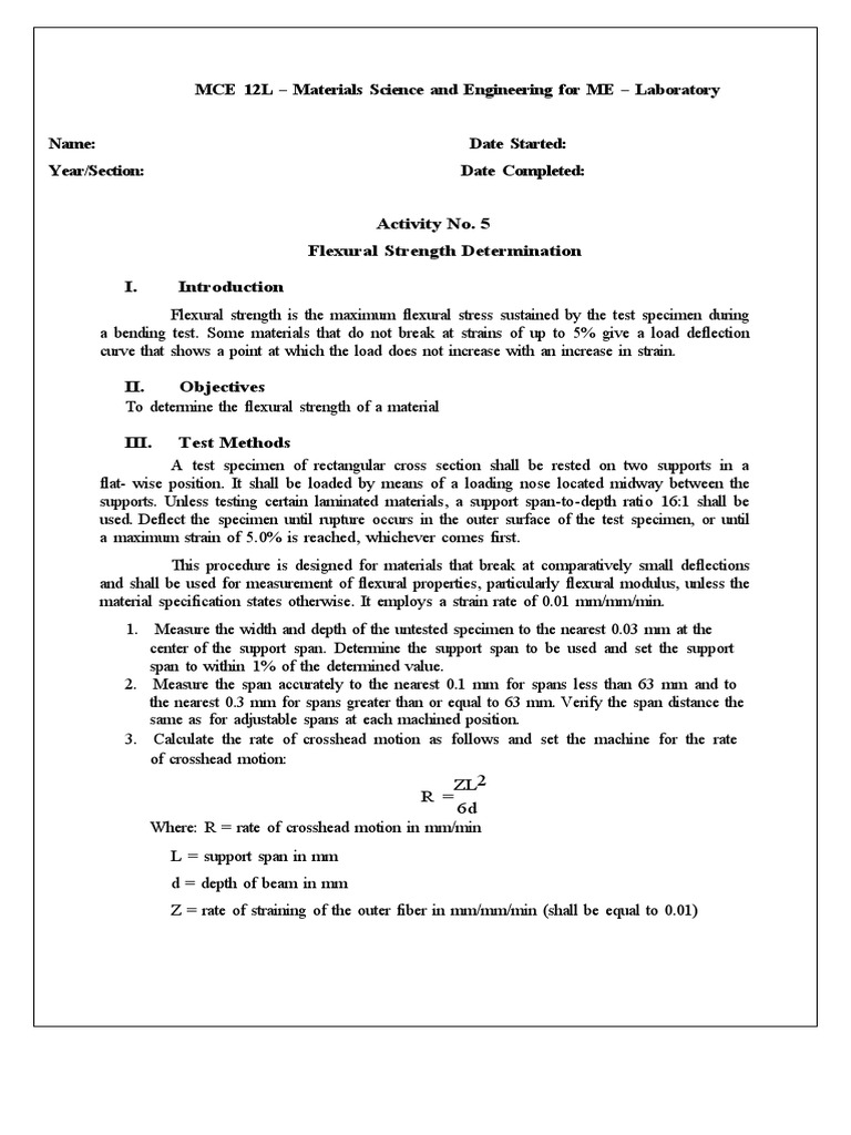 MCE12L Act 5 | PDF | Strength Of Materials | Materials