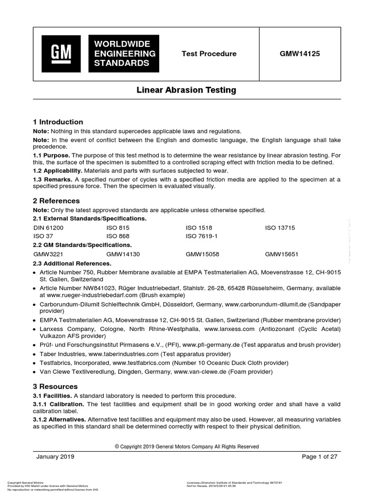 GMW14125 2019 | PDF | Safety | Specification (Technical Standard)