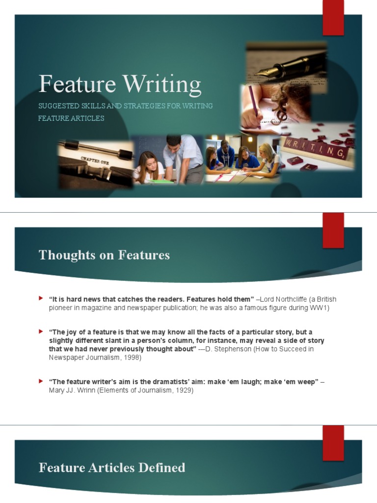 Writing Feature Articles | PDF | News | Newspapers