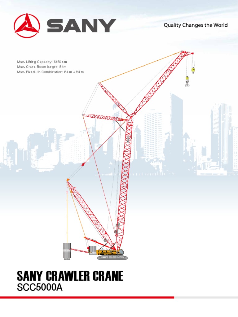 Sany Crawler Crane: SCC5000A | PDF | Crane (Machine) | Length