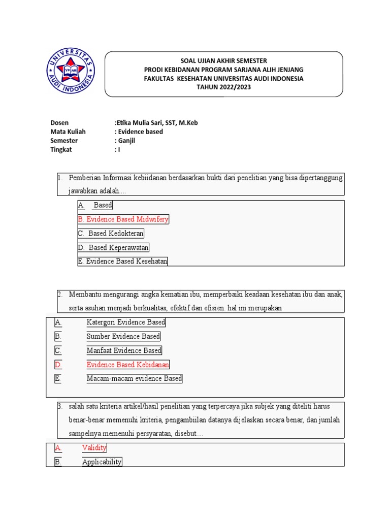 Mega Uas Evidence Based | PDF