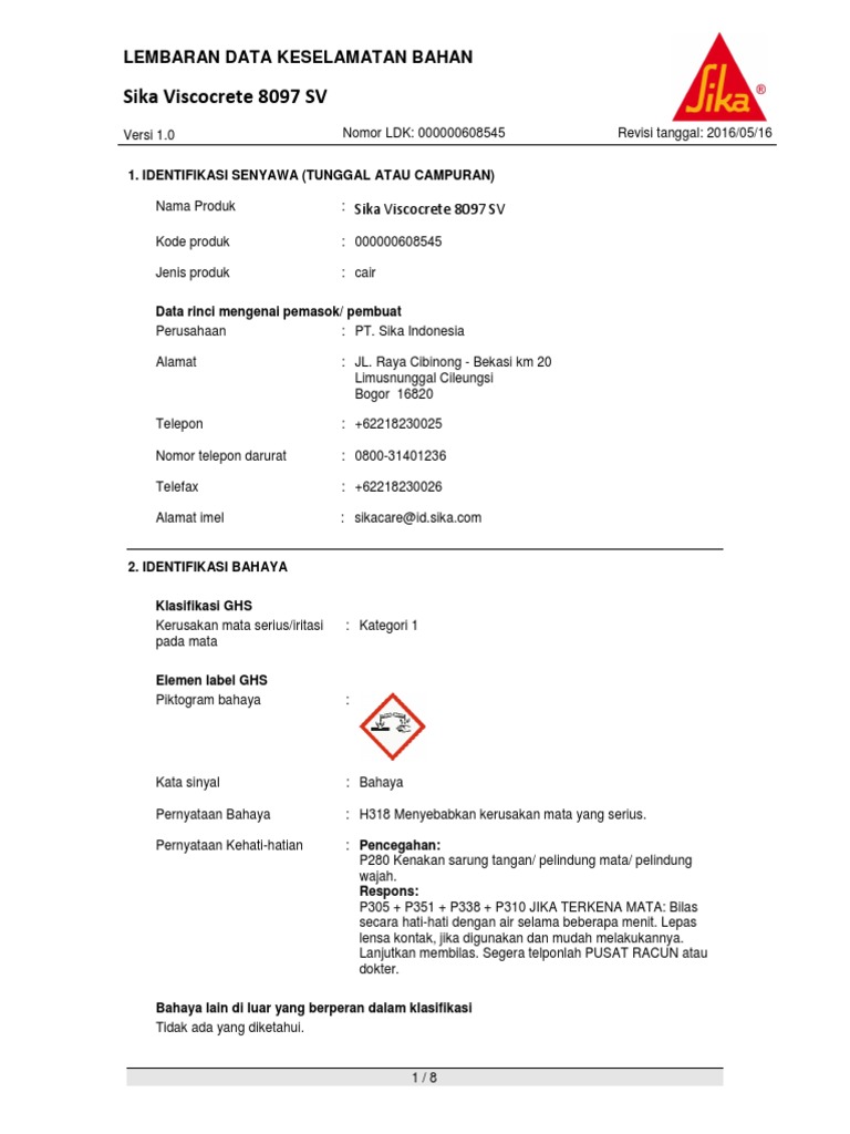 Sika Viscocrete 8097 SV | PDF
