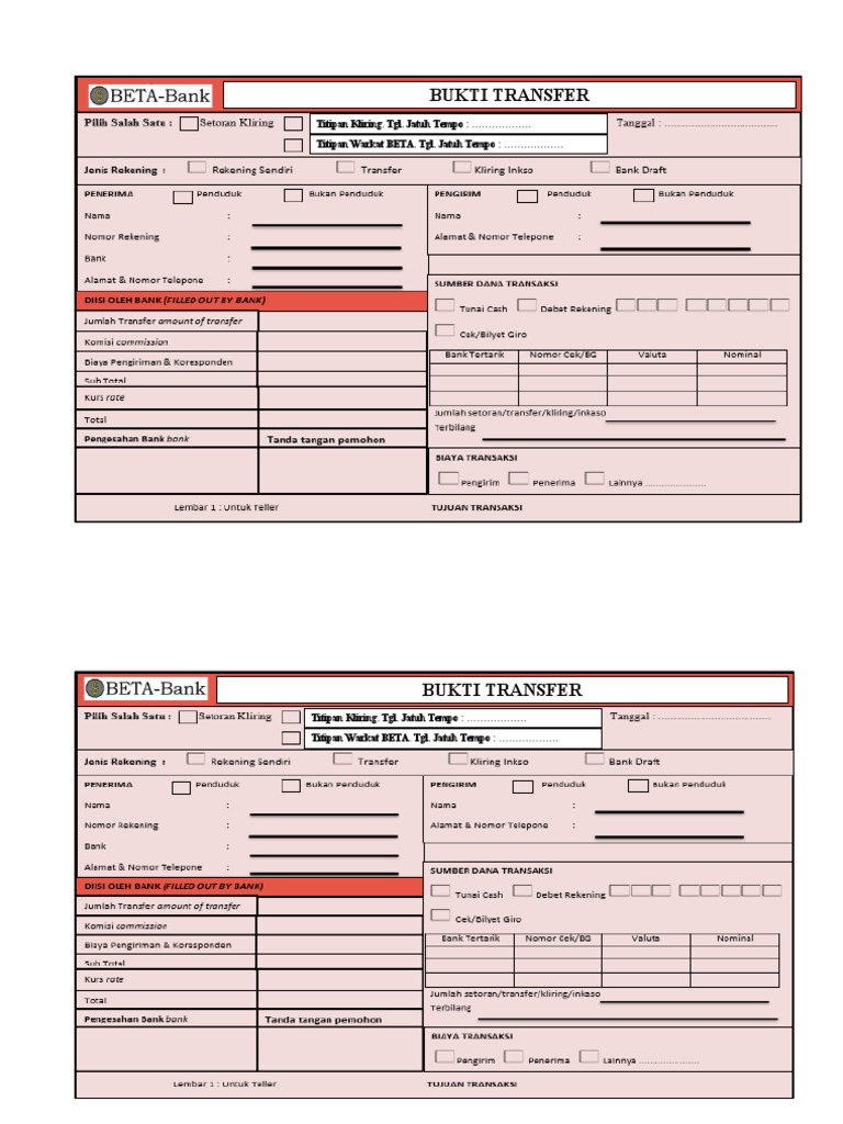 Lampiran Form Bank Atau Validasi | PDF