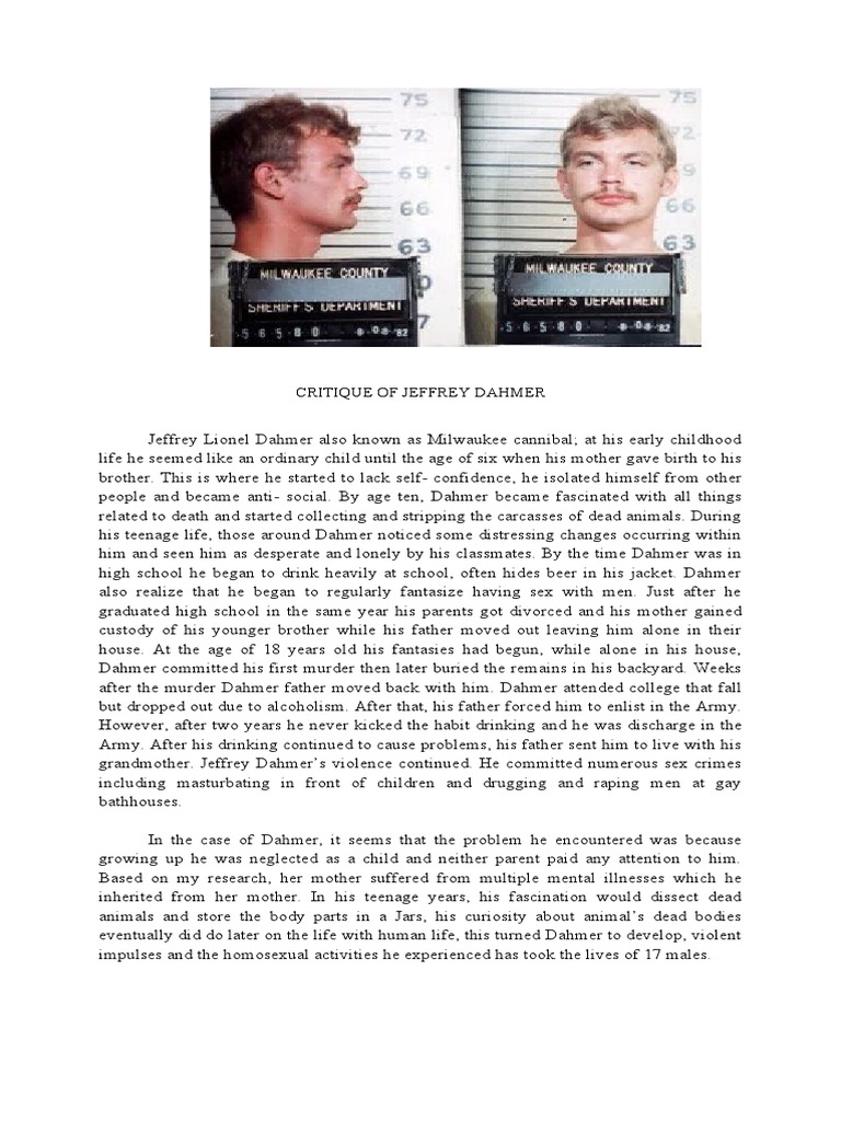 Critique of Jeffrey Dahmer | PDF | Social Science | Mystery, Thriller ...
