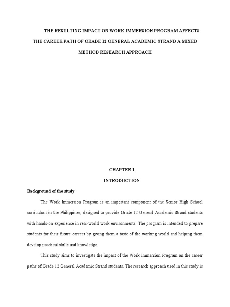 Work Immersion | PDF | Curriculum | Simulation