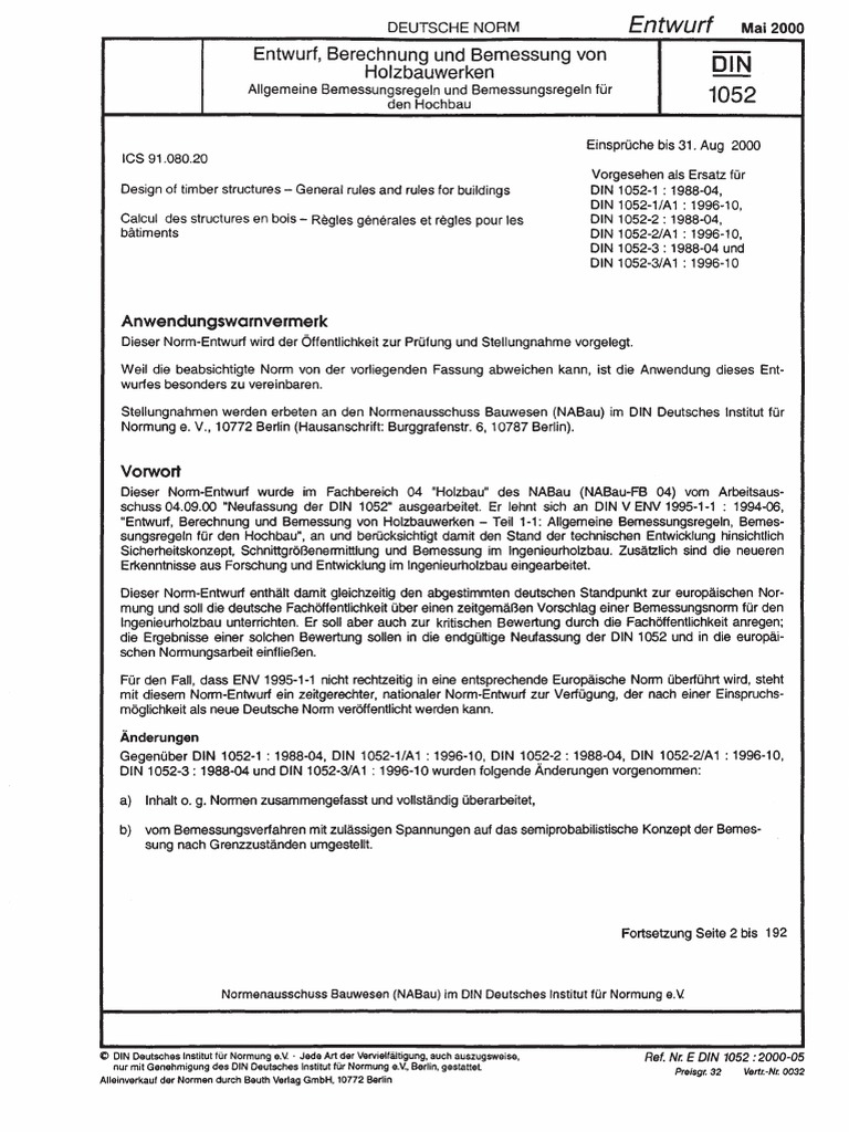 Din 1052 e 2000-05 | PDF