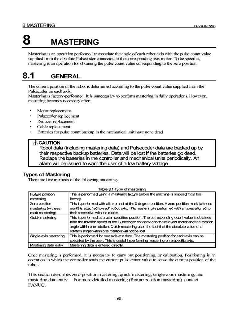 FANUC - LRMate200iD - Mastering | PDF