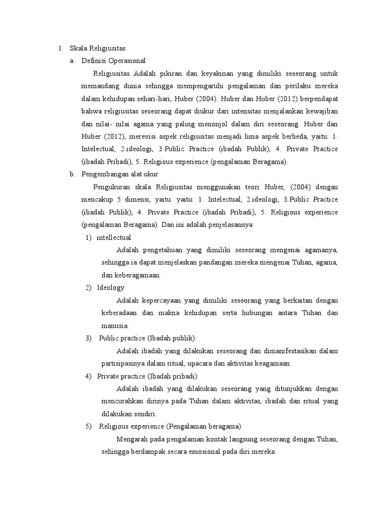 Skala Pengukuran Religiusitas Individu | PDF | Sains & Matematika