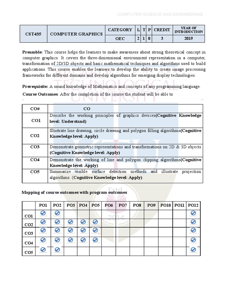 Graphics Syllabus | PDF | 2 D Computer Graphics | Computer Graphics