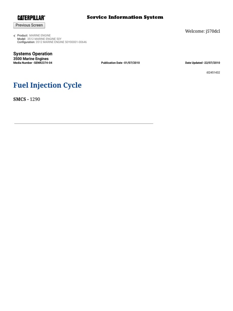 3512 Marine Engine 50y00001 00646 Sebp1314 01 Documentation Pdf 