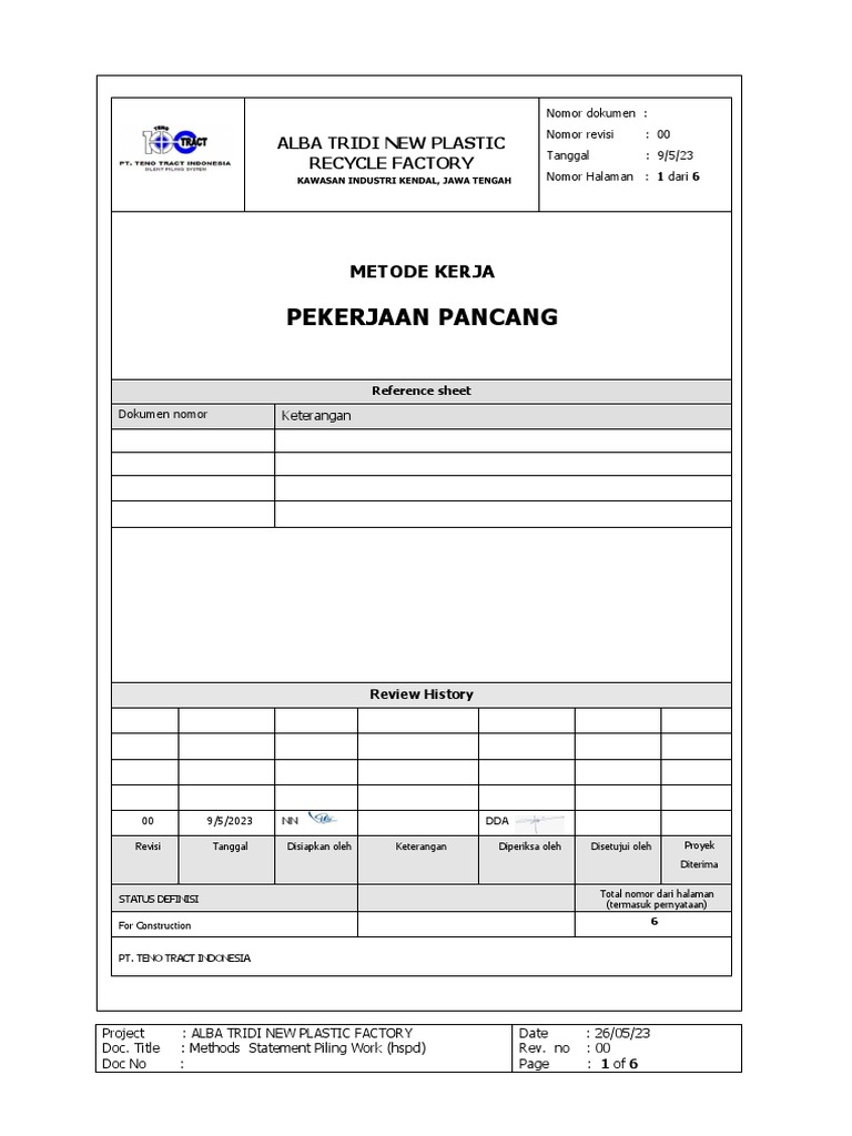 Metode Kerja Pemancangan | PDF