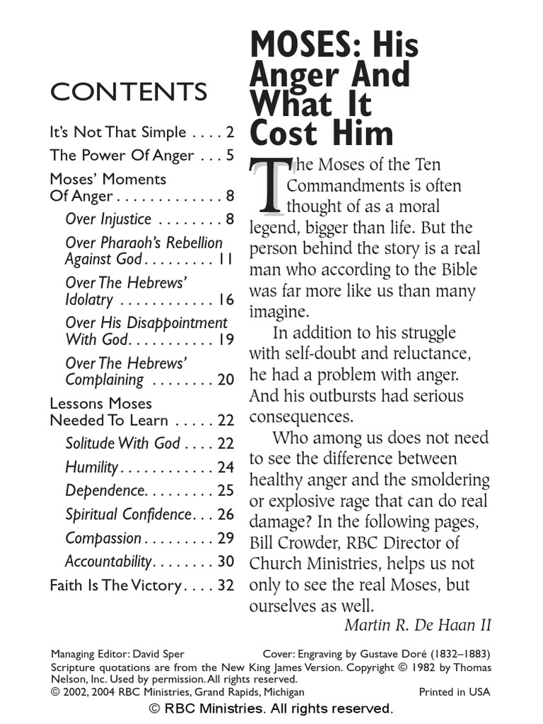 Moses His Anger and What It Cost Him | PDF | Moses | Anger