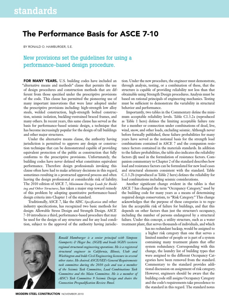 The Performance Basis For ASCE 7-10 | PDF | Reliability Engineering | Risk