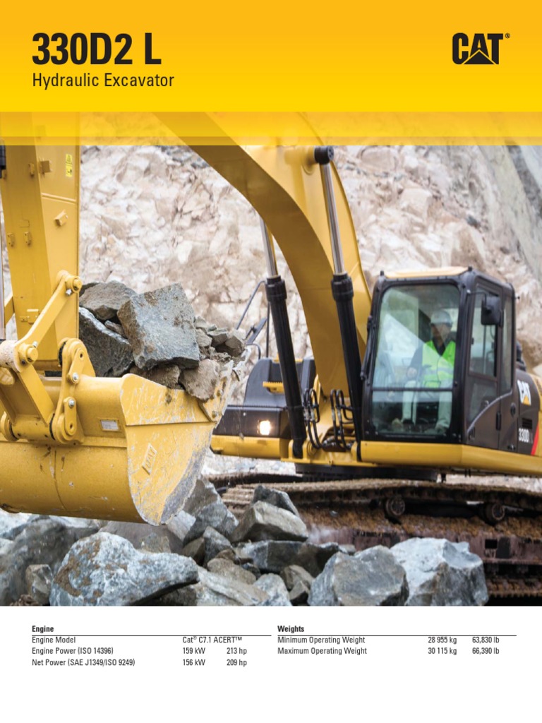 EXCAVATOR CAT 330D2L Specalog | PDF | Horsepower | Engines
