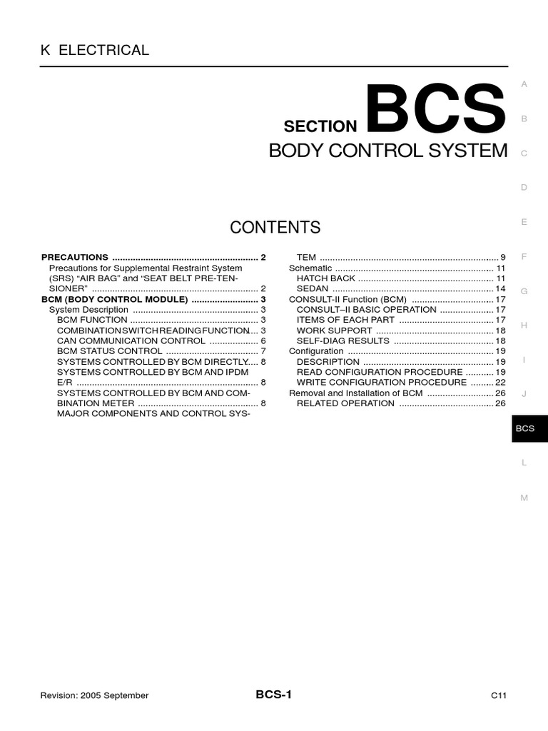 Bcs - Body Control System | PDF | Airbag | Switch
