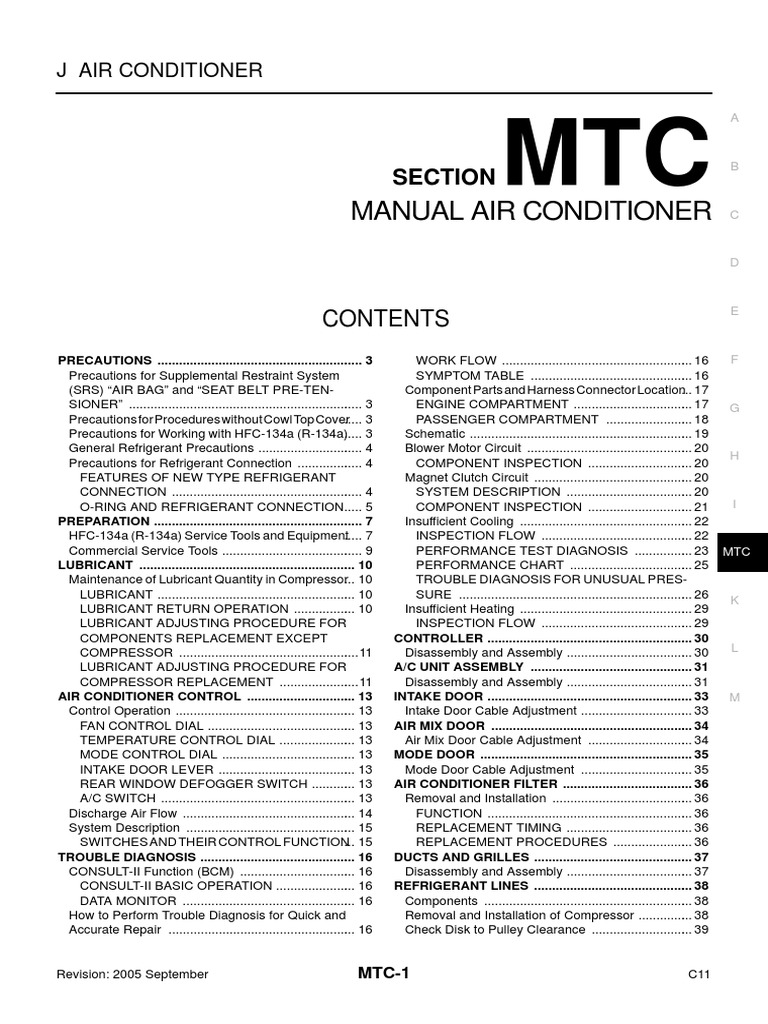 MTC - Manual Air Conditioner | PDF | Airbag | Pipe (Fluid Conveyance)