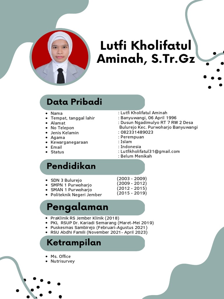 Profil Lutfi Kholifatul Aminah, S.Tr.Gz | PDF | Kesehatan Holistik