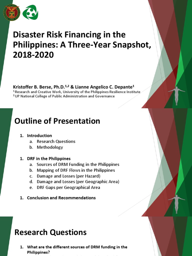 DRF Webinar Disaster Risk Financing in The Philippines Presentation Deck | PDF | Economies