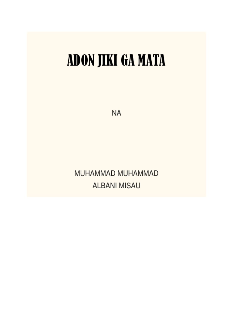 Adon Jiki Ga Mata | PDF