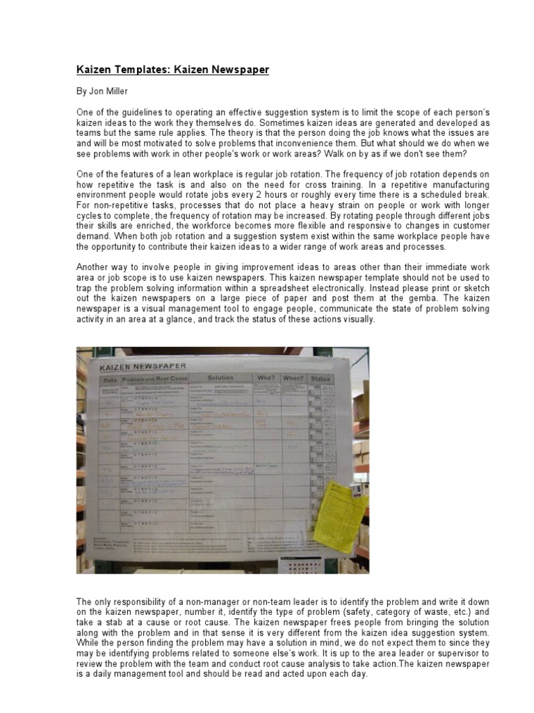 Kaizen Newspaper | Download Free PDF | Business