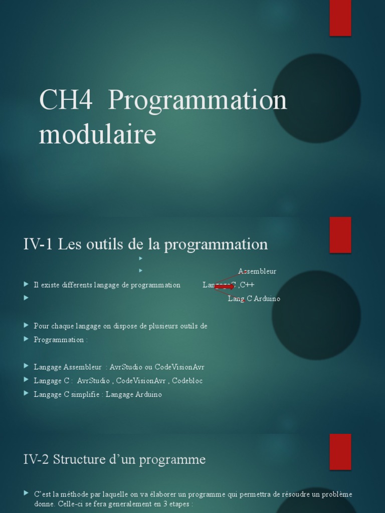 CH4 Programmation Modulaire - Animation1b | PDF | Programmation ...