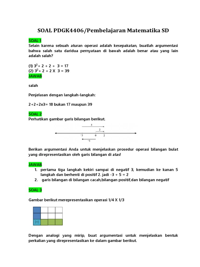 TUGAS KULIAH PDGK4406 Pembelajaran Matematika SD | PDF | Metode & Bahan Ajar | Sains & Matematika