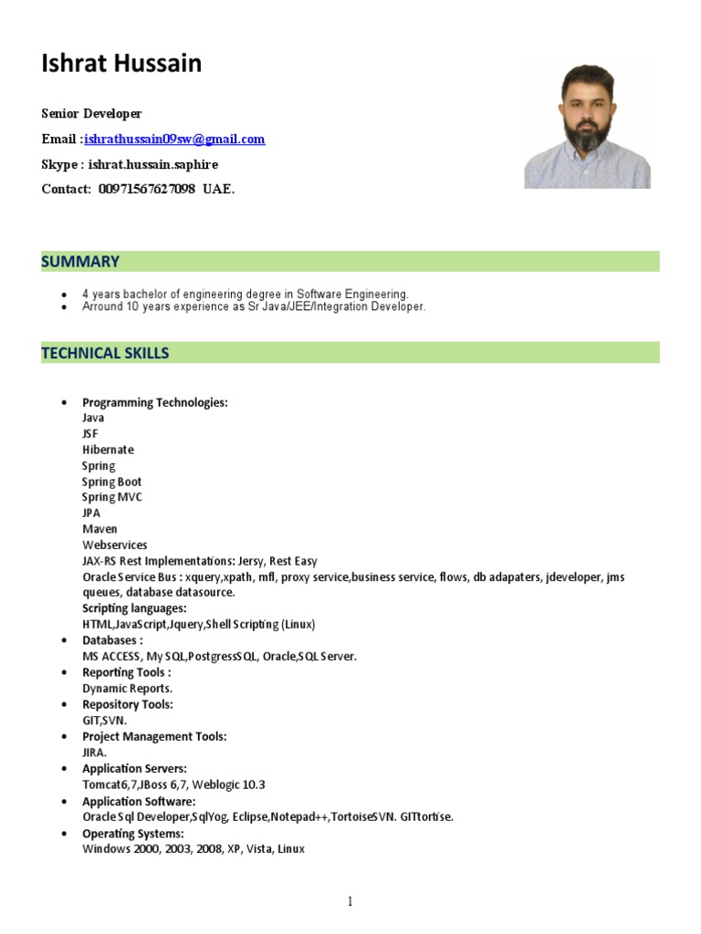 Ishrat Hussain-Sr Java Developer (3) - 1 | PDF | Spring Framework ... Ishrat Hussain-Sr Java Developer (3) - 1 | PDF | Spring Framework ...