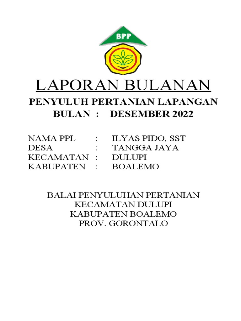 Cover Laporan Bulanan 2022 | PDF