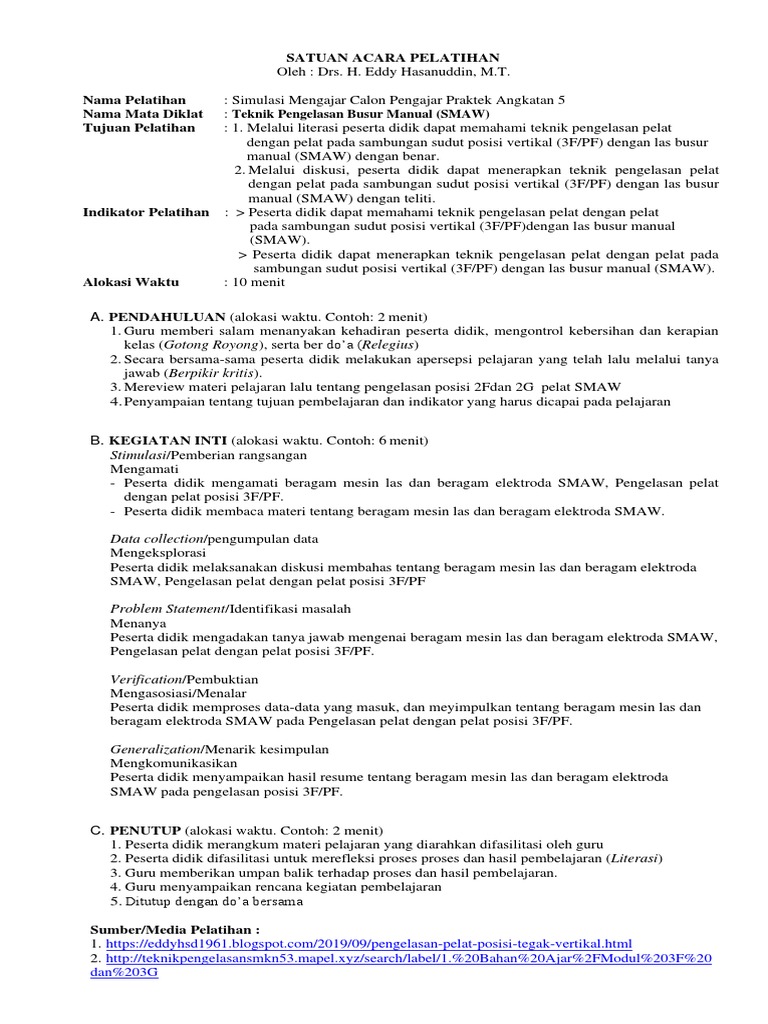 Pengelasan Sambungan Sudut 3f Dengan Smaw | PDF