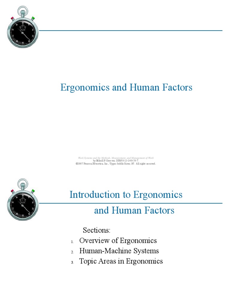 Understanding Ergonomics in Work Systems | PDF | Human Factors And ...
