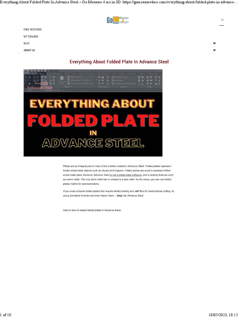 Creating Folded Plates in Advance Steel | PDF | Sheet Metal