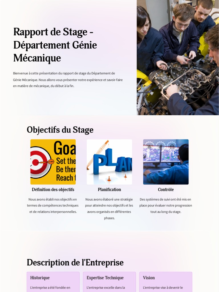 Rapport de Stage en Génie Mécanique | PDF | Business | Expérience
