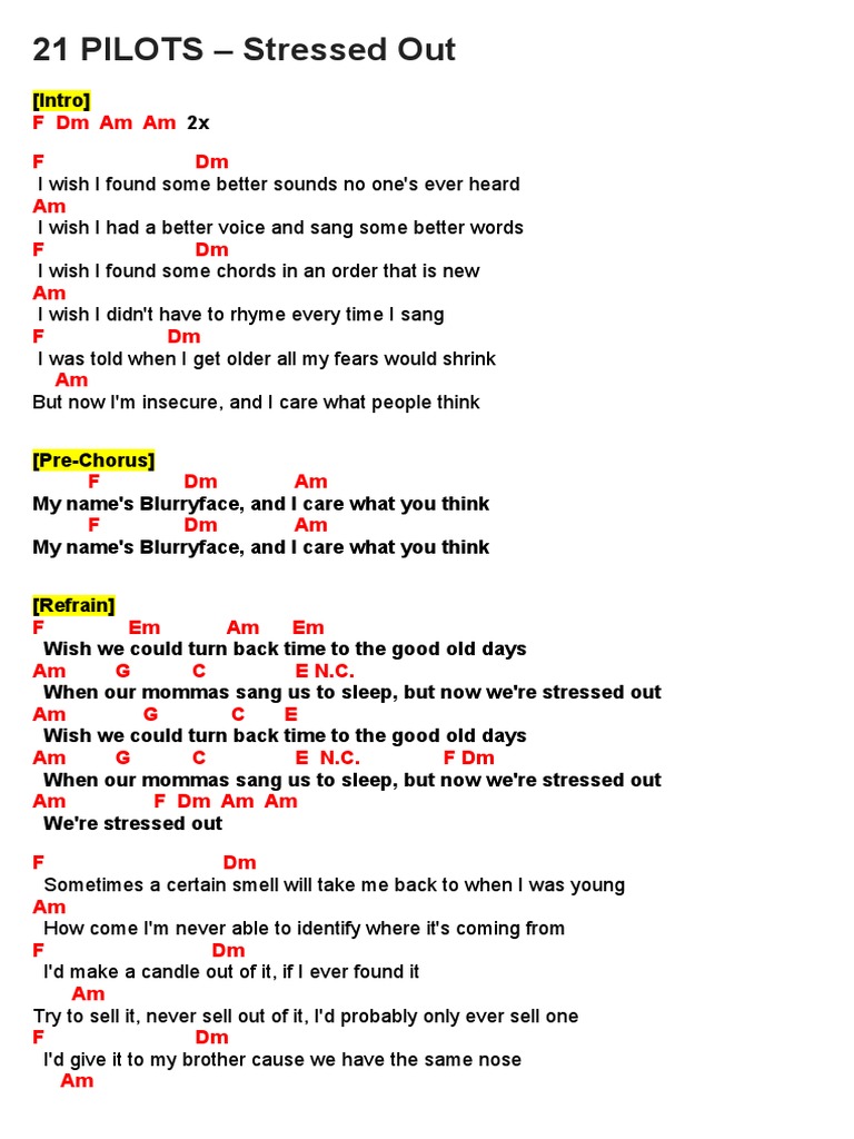 21 PILOTS - Stressed Out | PDF