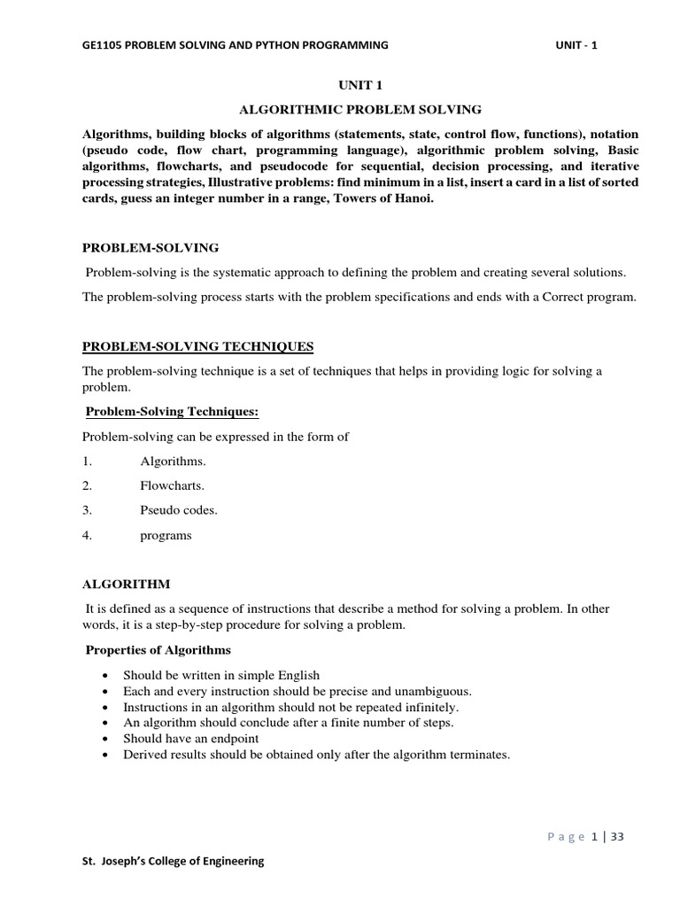 Intro to Algorithms & Python Basics | PDF | Computer Programming ...