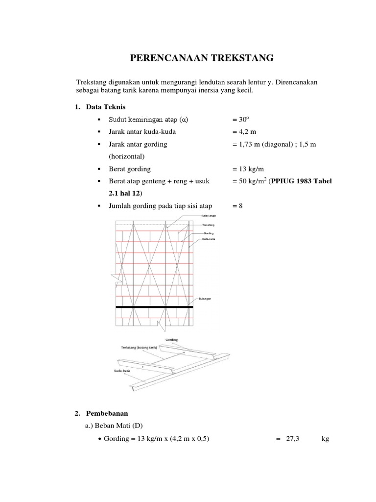 Perencanaan Trekstang Baja Atap | PDF