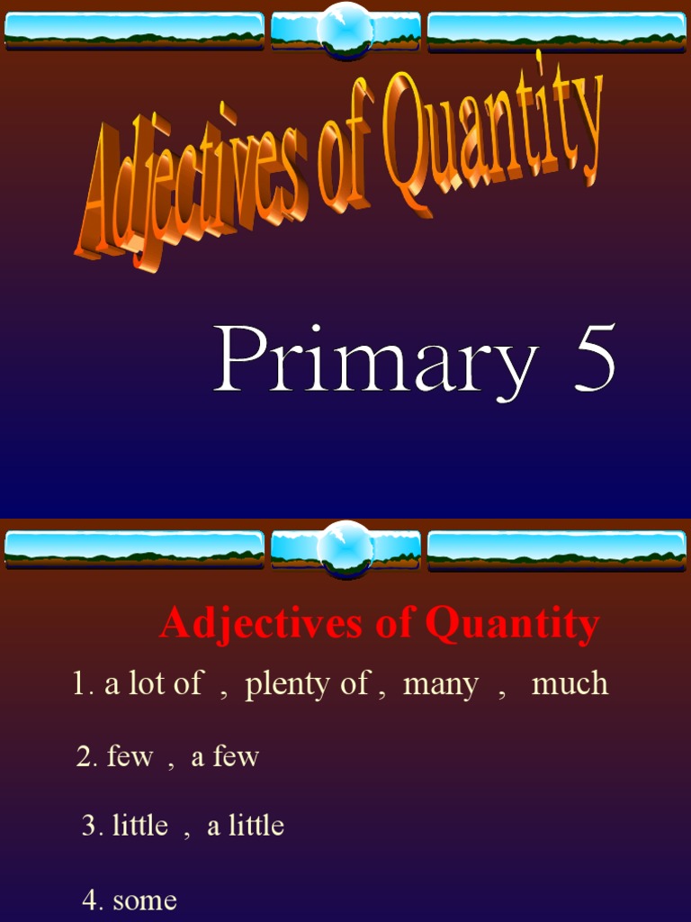 Adjectives of Quantity | PDF