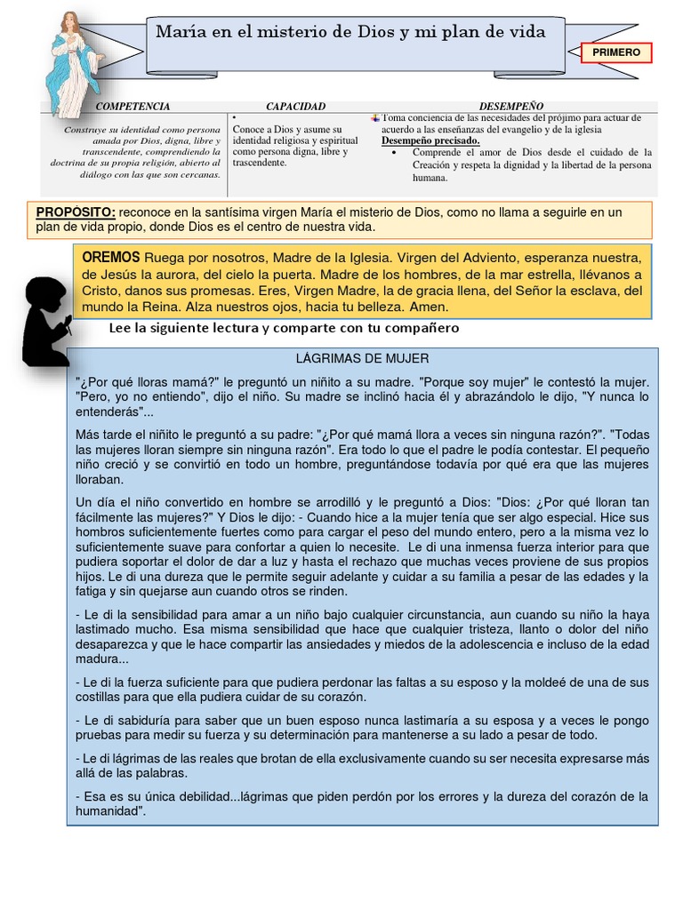 María en El Misterio de Dios y Mi Plan de Vida | PDF | María, madre de ...