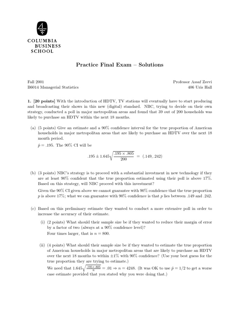 Prac Final+sols98 | PDF | Coefficient Of Determination | Errors And Residuals