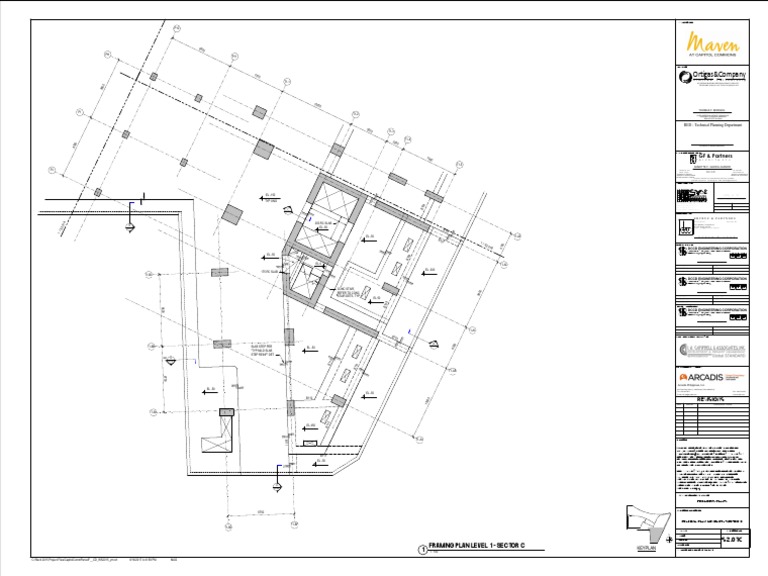 S2-01C - Framing Plan Level 01 - Sector C | PDF | Makati | Engineering
