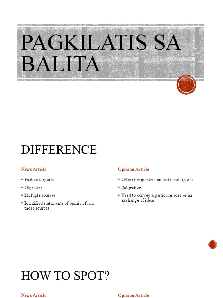 Pagkilatis Sa Balita | PDF | Argument | Cognitive Science Pagkilatis Sa Balita | PDF | Argument | Cognitive Science