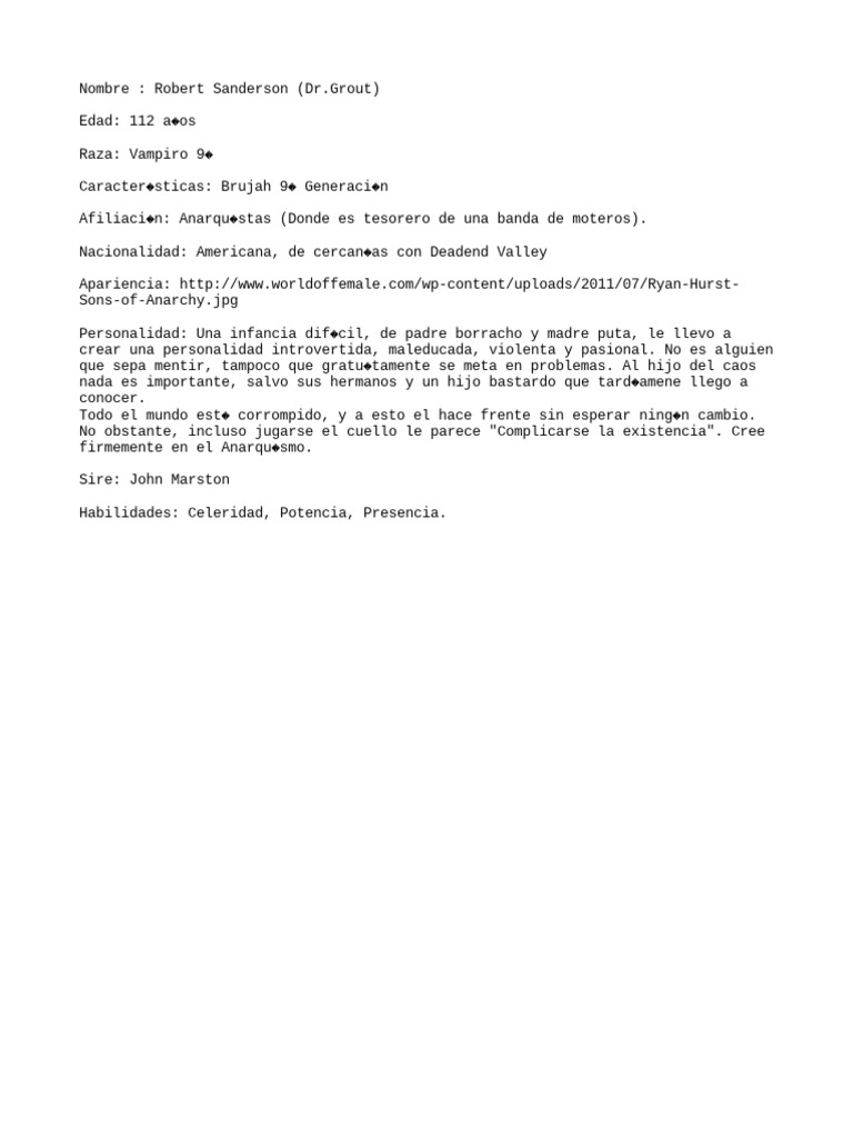 Robert Ficha Brujah | PDF