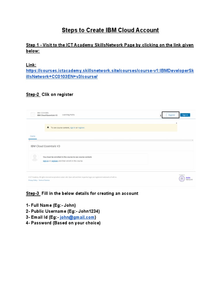Create IBM Cloud Account Guide | PDF