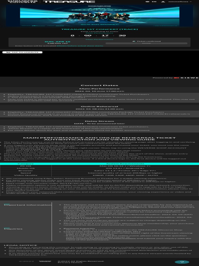 Weverse Concerts Treasure 1st Concert (Trace) 4 | PDF | Streaming Media | Ios