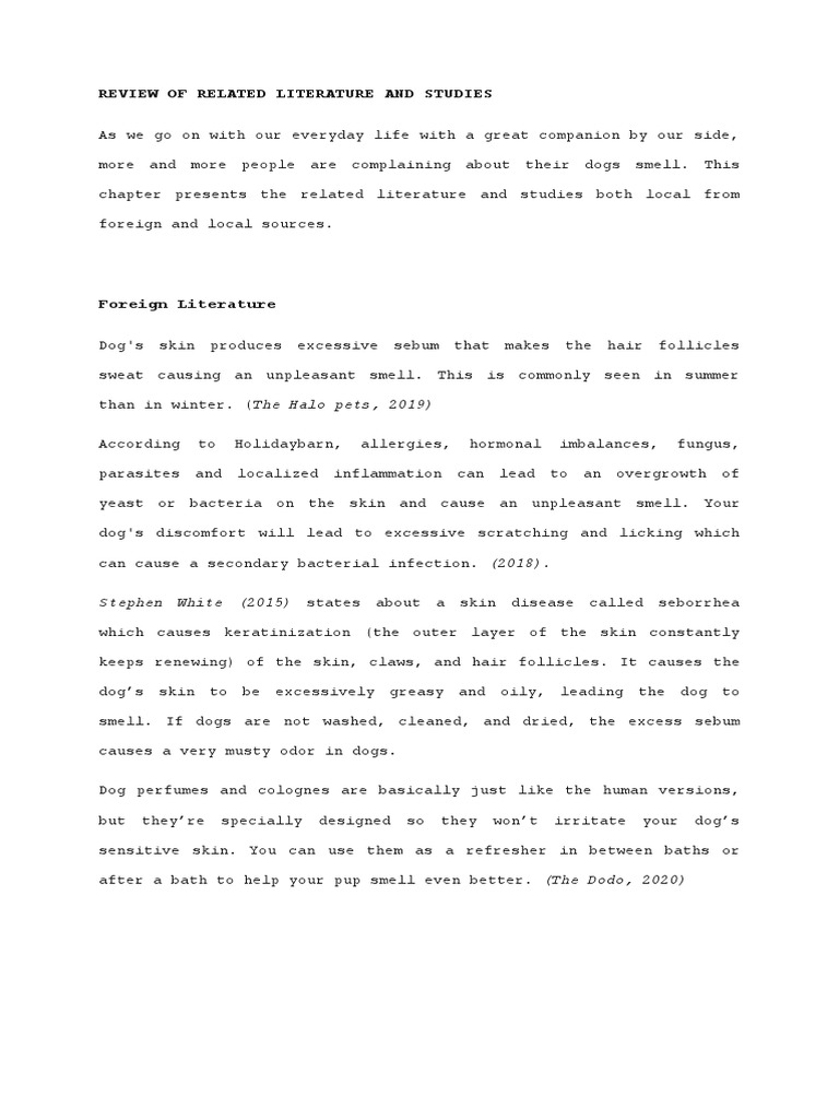 RRL Capstone | PDF | Odor | Dogs